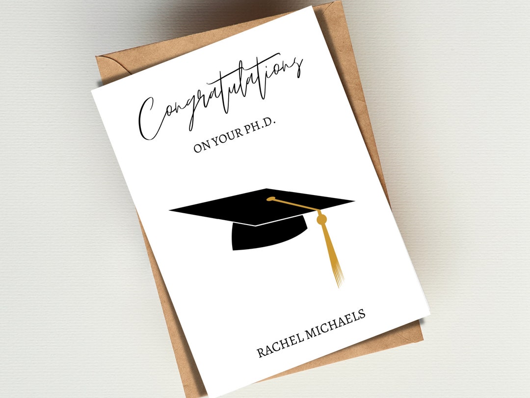 Phd Graduation Card, Customizable Graduation Card for Ph.d., Graduate ...