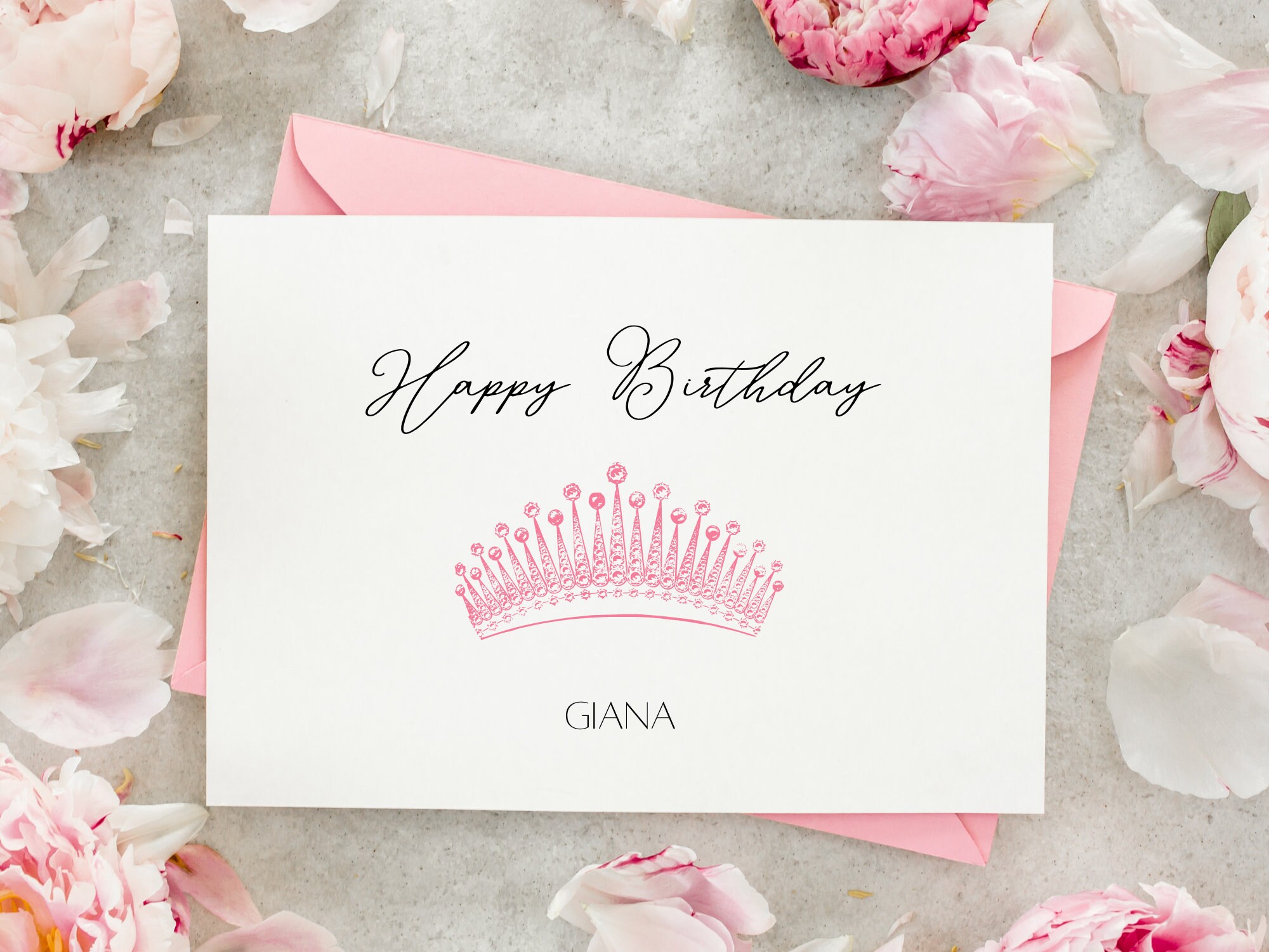 Personalized Birthday Card, Crown Birthday Card, Customizable Birthday ...