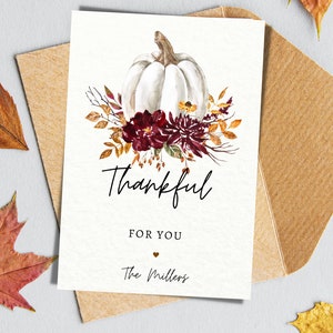 Personalized Thanksgiving Notecard, Custom Thanksgiving Notecard ...