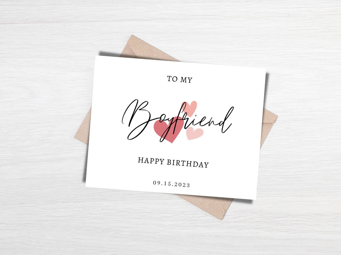 Boyfriend Birthday Card, Custom Birthday Card for Boyfriend ...