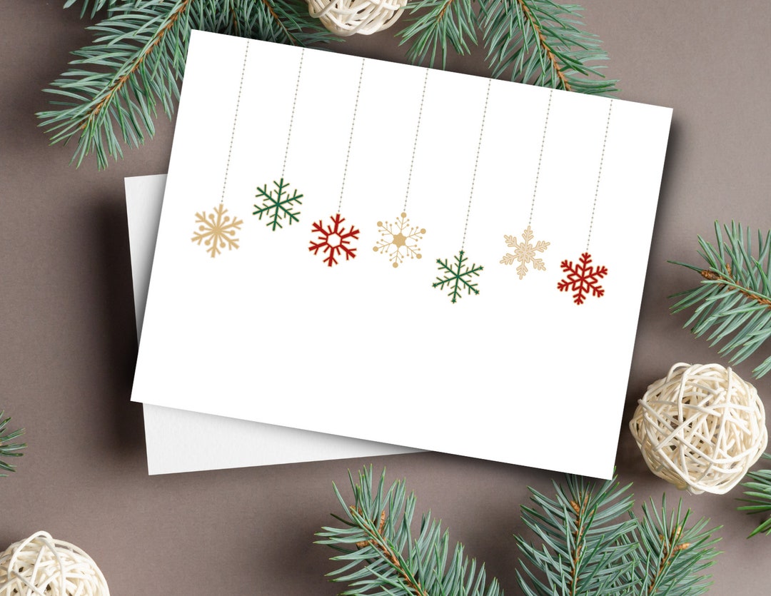 Snowflake Holiday Cards | Christmas Card Set | Holiday Notecard Set ...