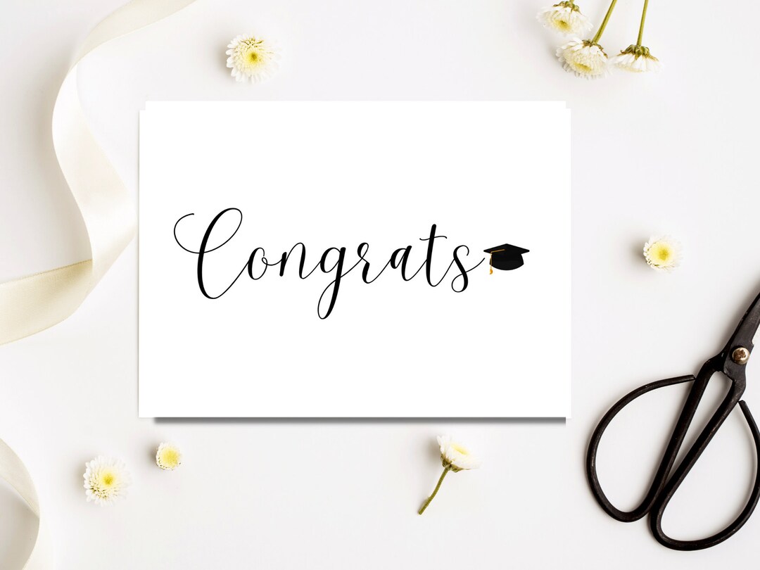 Congrats Graduation Card, Graduation Card, Congratulations Card ...