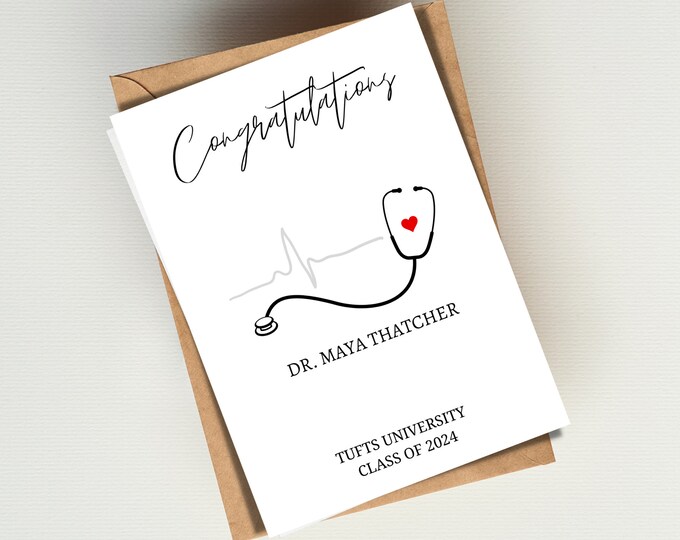 Medical School Graduation Card, New Doctor Card, Residency ...