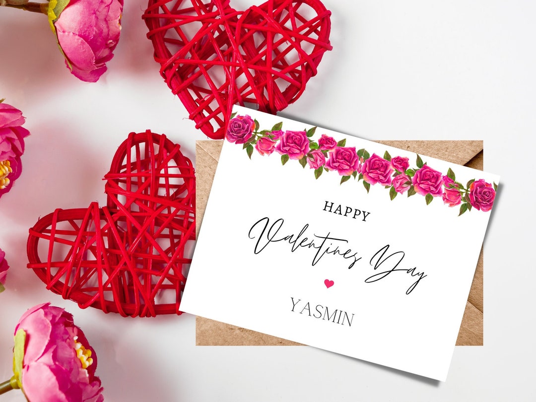 Personalized Valentines Day Card, Valentines Day Notecard, Customizable ...