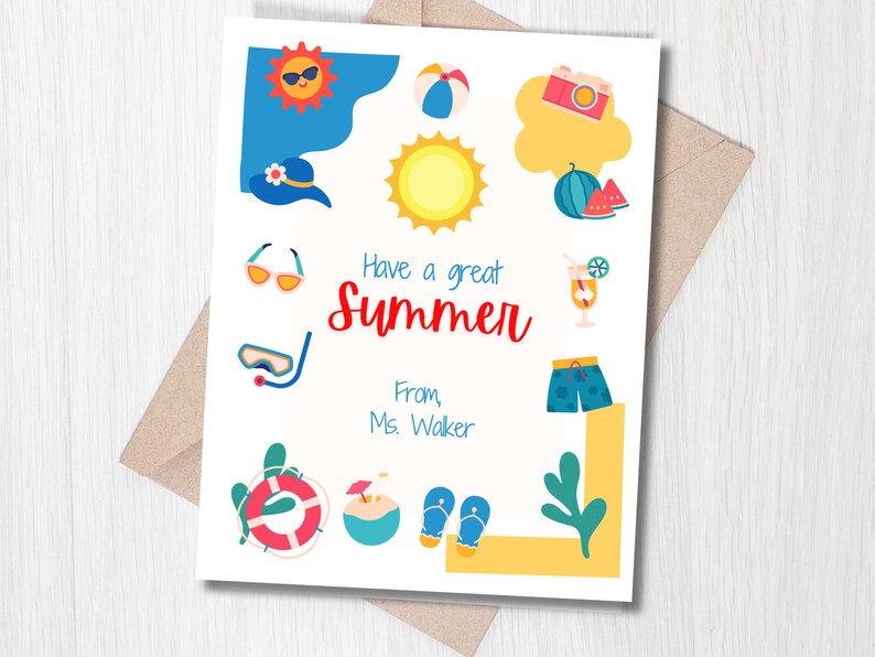 Custom Last Day of School Card, Have A Great Summer Card, Last Day of ...