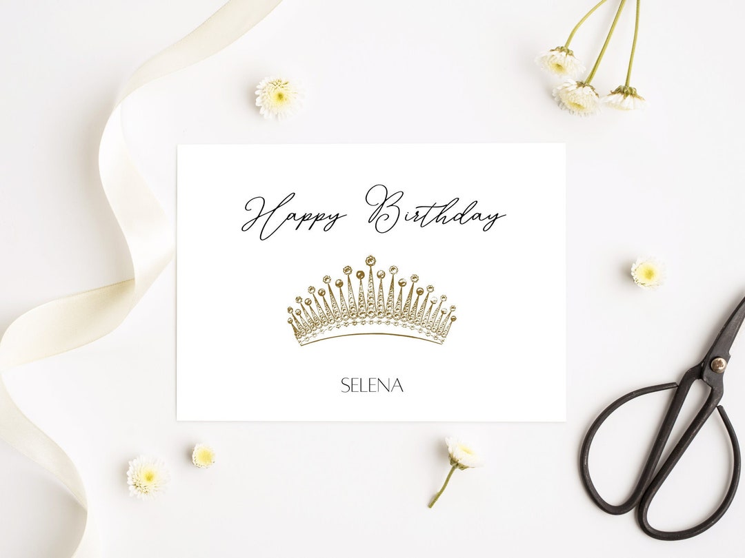 Personalized Birthday Card, Crown Birthday Card, Customizable Birthday ...