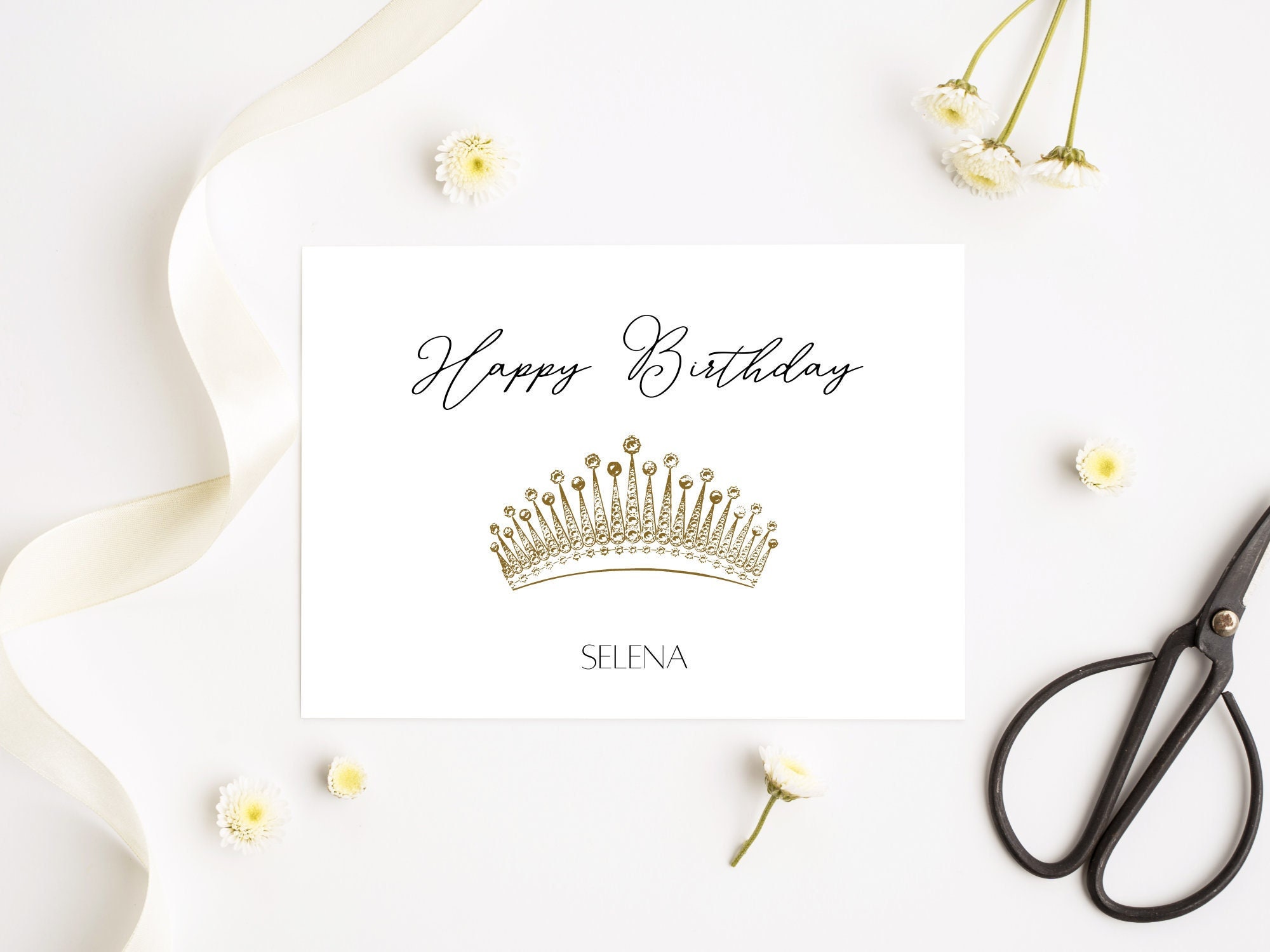 Personalized Birthday Card, Crown Birthday Card, Customizable Birthday ...