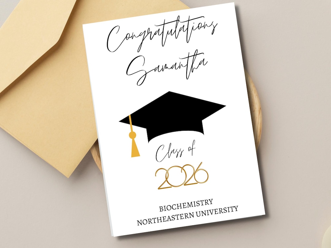 Personalized Graduation Cards 2026, Customizable Graduation Card ...