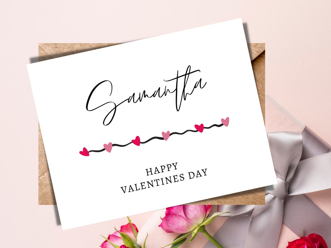Custom Valentine's Day Card, Valentine's Day Notecard, Personalized ...