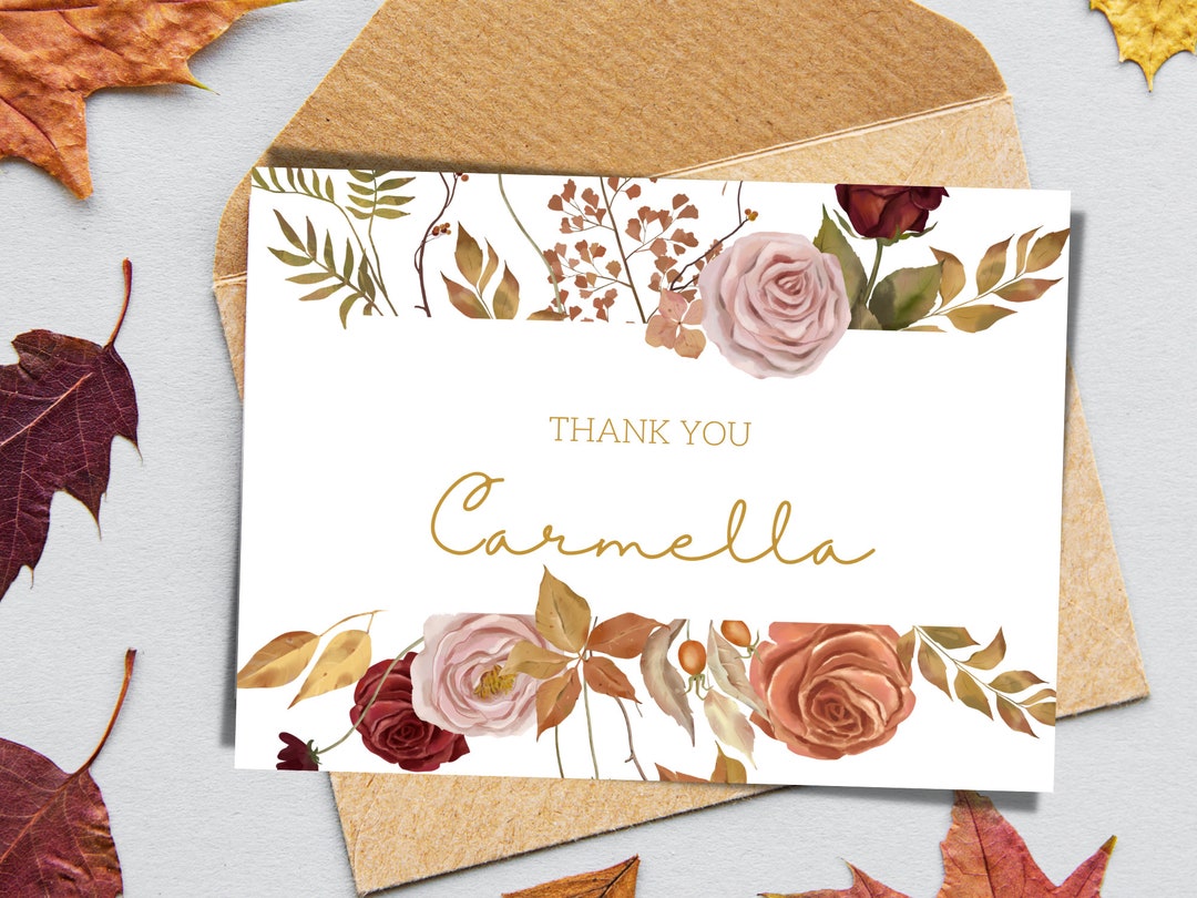 Custom Thankful for You Card, Personalized Thanksgiving Card ...