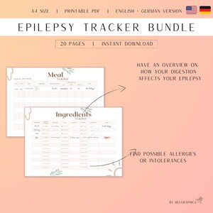 Epilepsy Tracker, Epilepsy Diary, Seizure Tracker, Seizure Diary, Download, Planner, Weekly ...