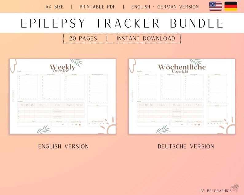 Epilepsy Tracker Epilepsy Diary Seizure Tracker Seizure - Etsy