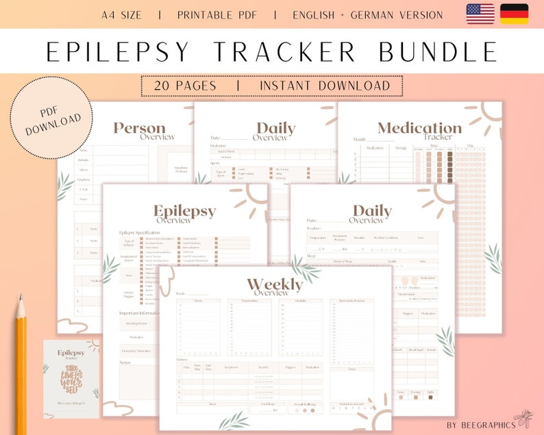 Epilepsy Tracker Epilepsy Diary Seizure Tracker Seizure - Etsy