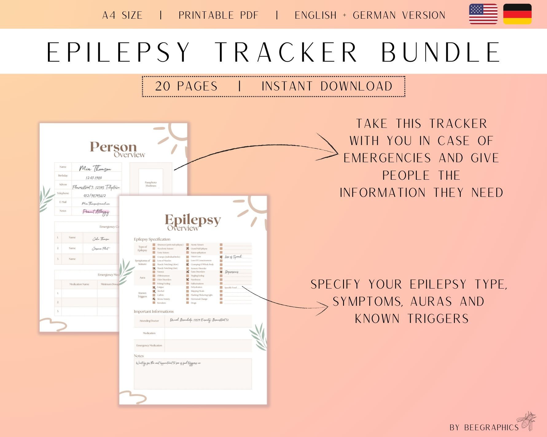 Epilepsy Tracker, Epilepsy Diary, Seizure Tracker, Seizure Diary ...