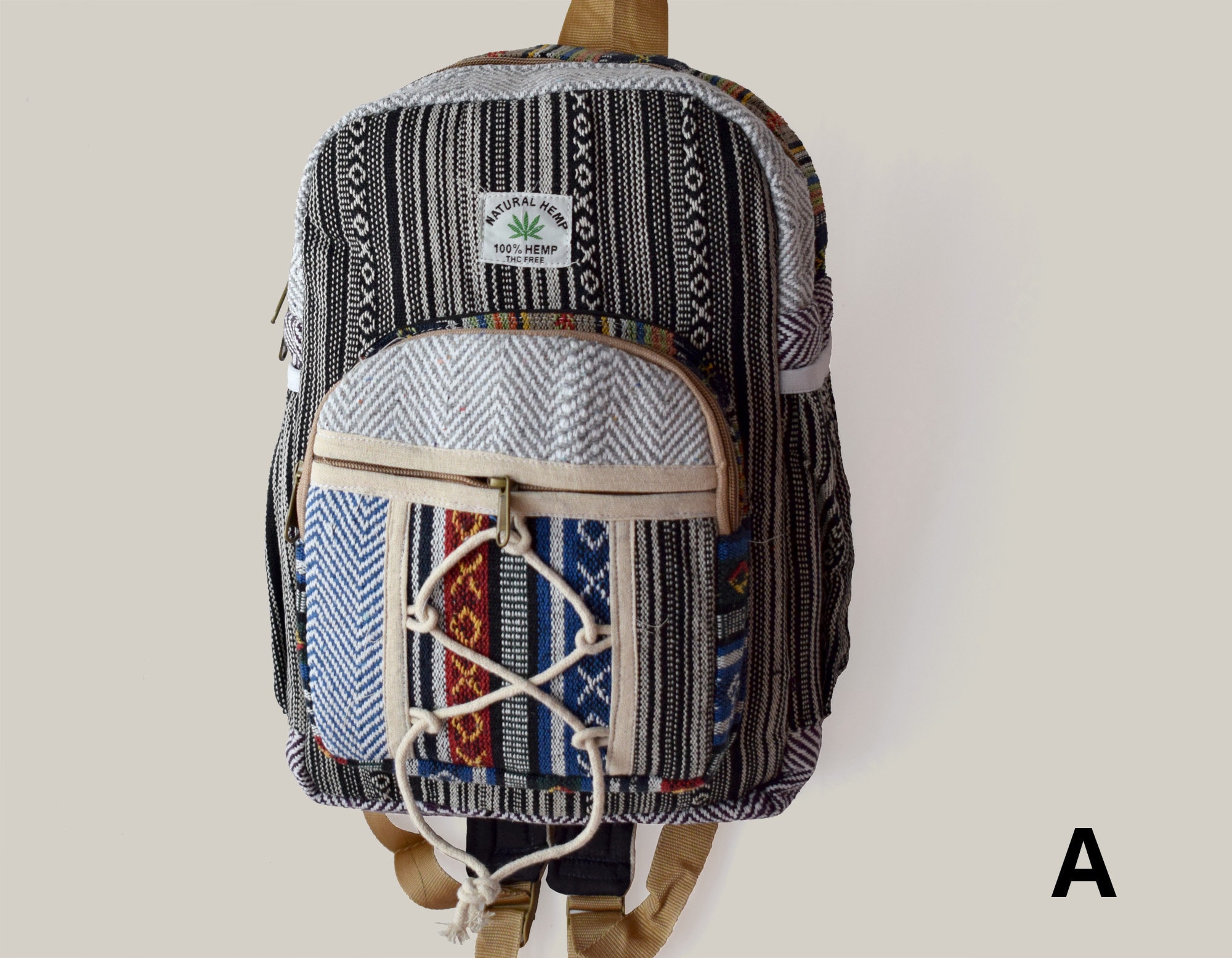 Himalayan Hemp Backpack, Eco Friendly Medium Size Backpack, Hippie ...