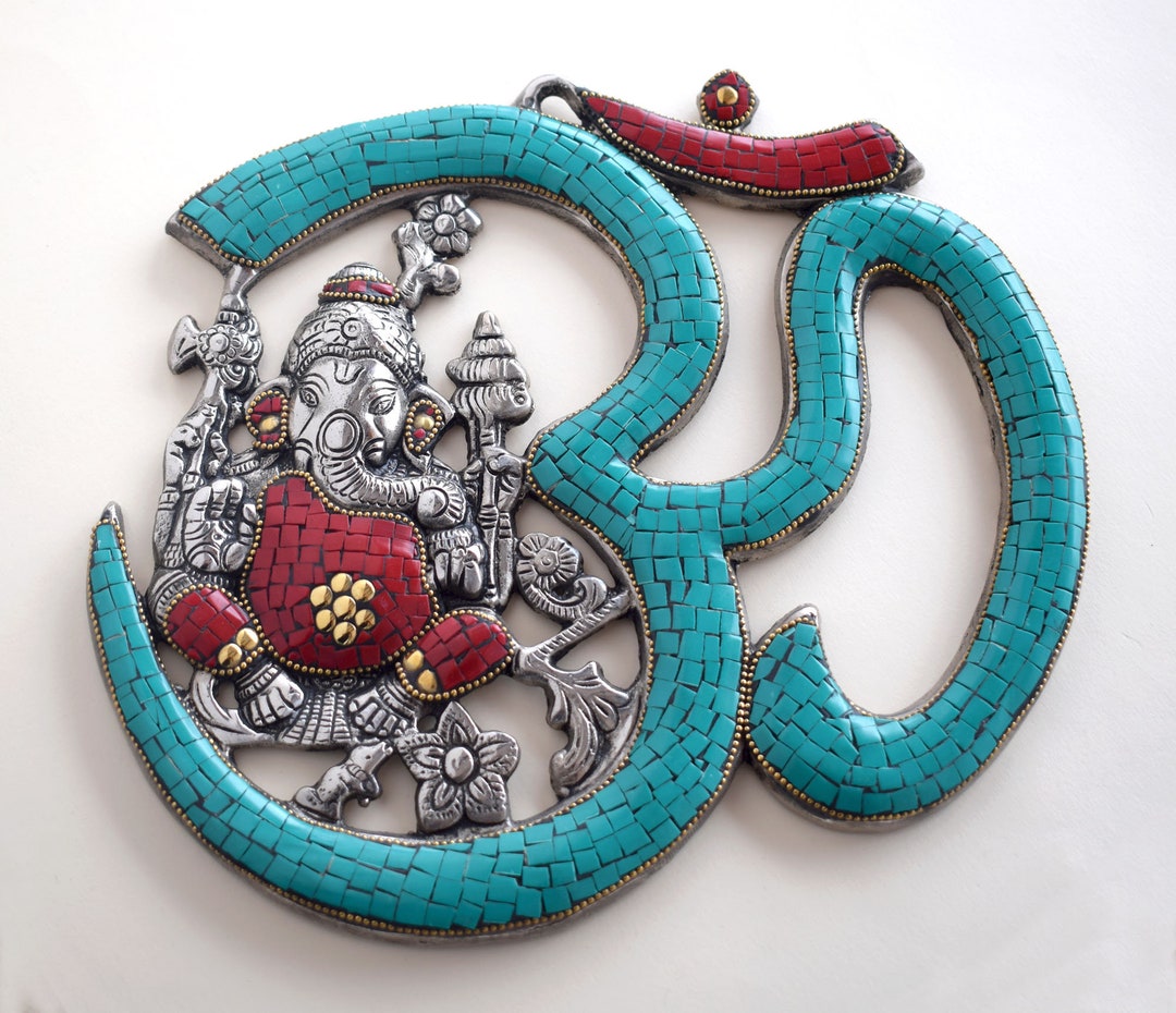 Ganesh and Om Metal Wall Decor, Hindu Decor, Meditation Decor - Etsy