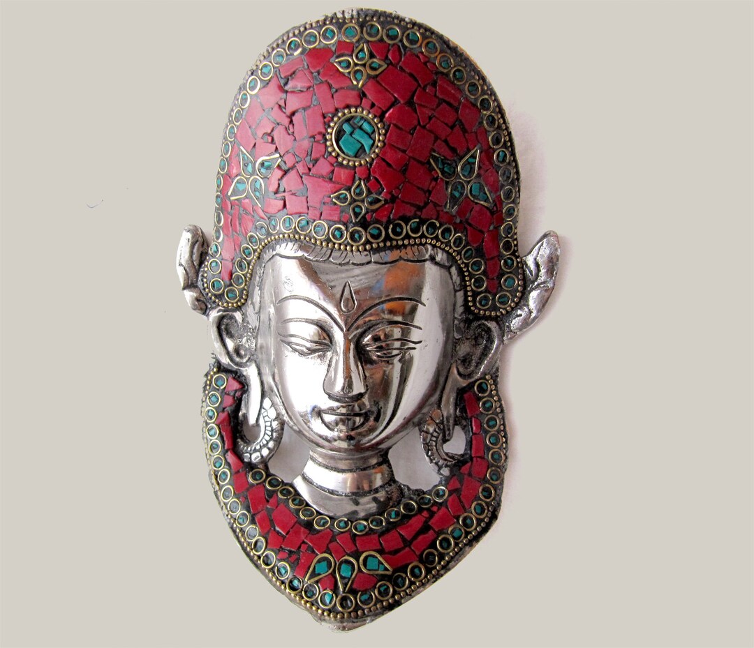 Tara Goddess Wall Hanging Decor, Tibetan Tara Face Figure, Tara Metal ...