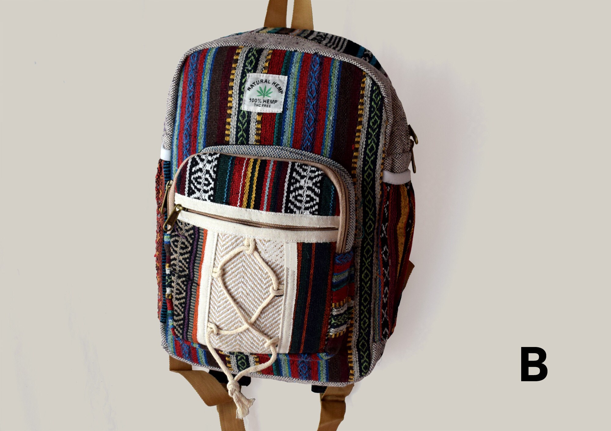 Himalayan Hemp Backpack, Eco Friendly Medium Size Backpack, Hippie ...