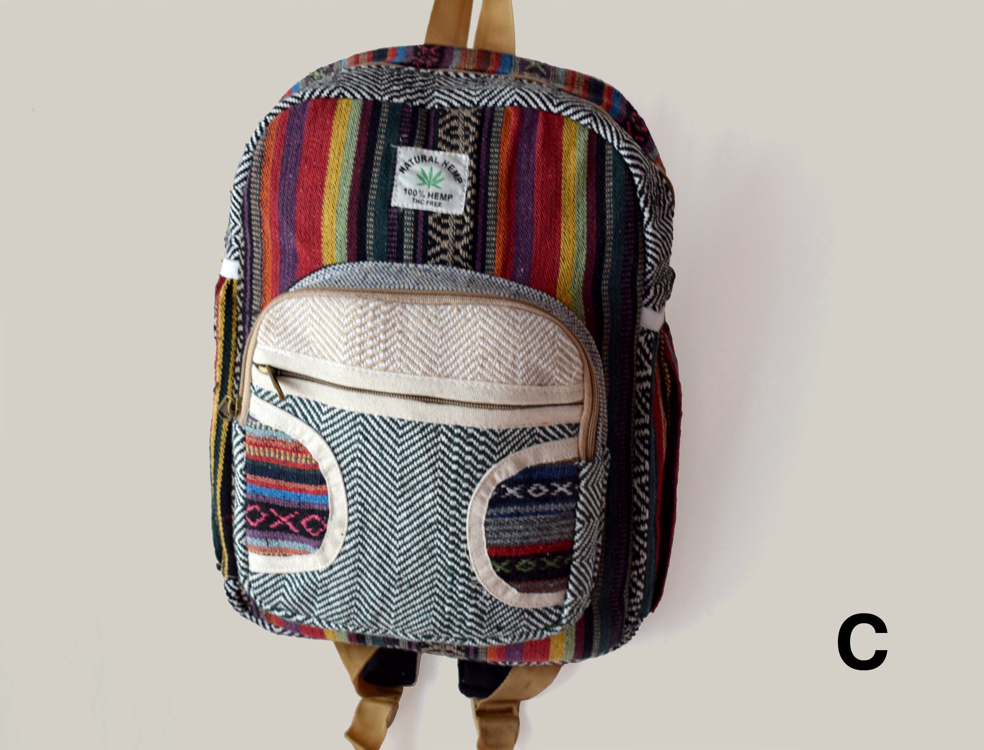 Himalayan Hemp Backpack, Eco Friendly Medium Size Backpack, Hippie ...