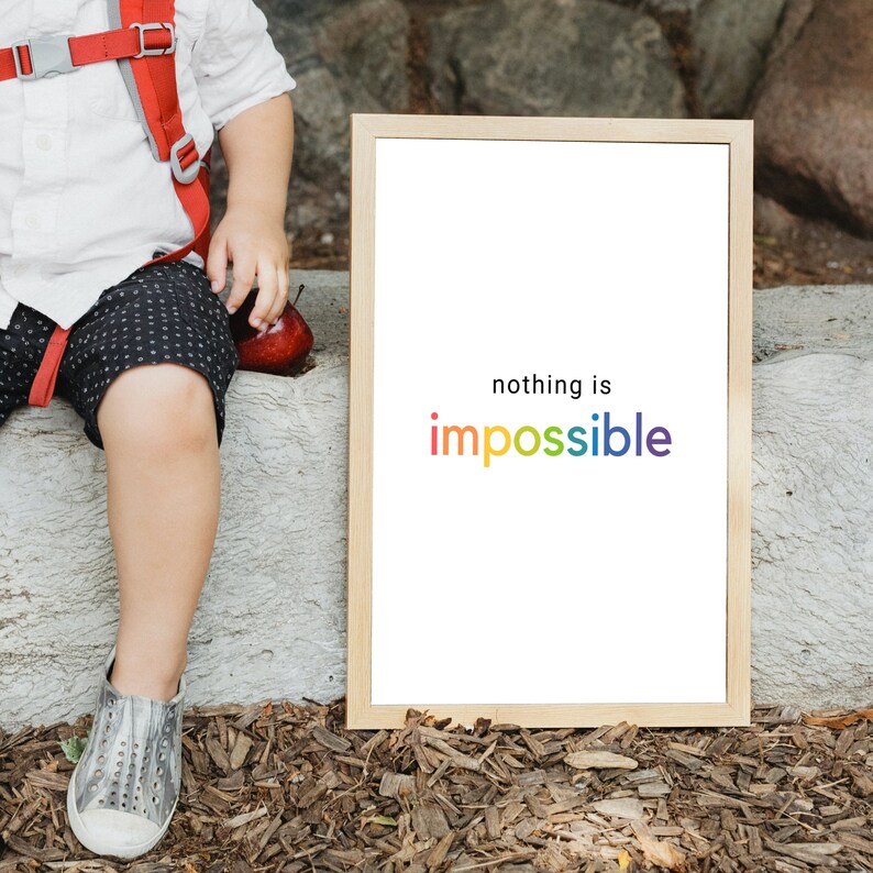 Printable Nothing is Impossible Motivational Quote Wall Art, Ready to ...