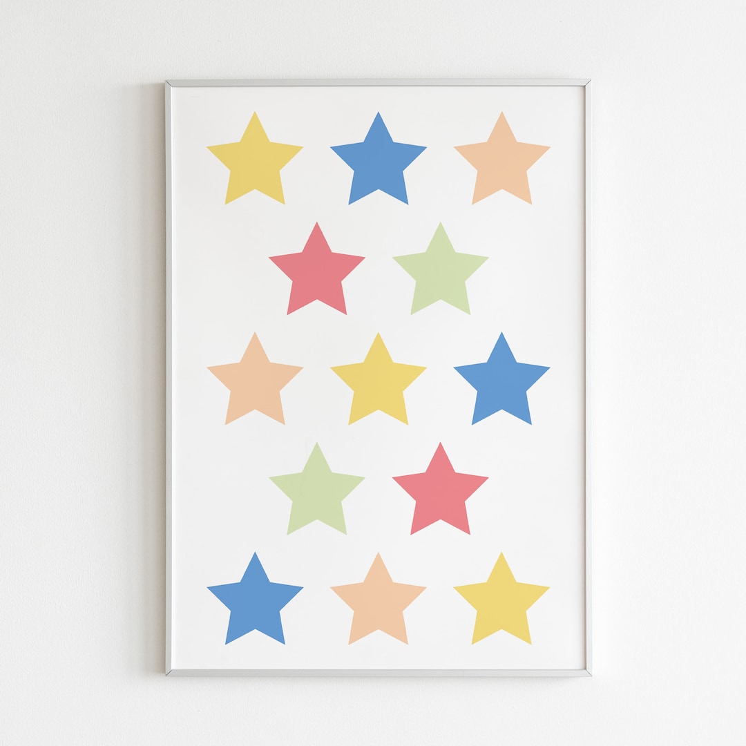 Printable Pastel Rainbow Stars Print, Perfect for Nurserys, Little ...