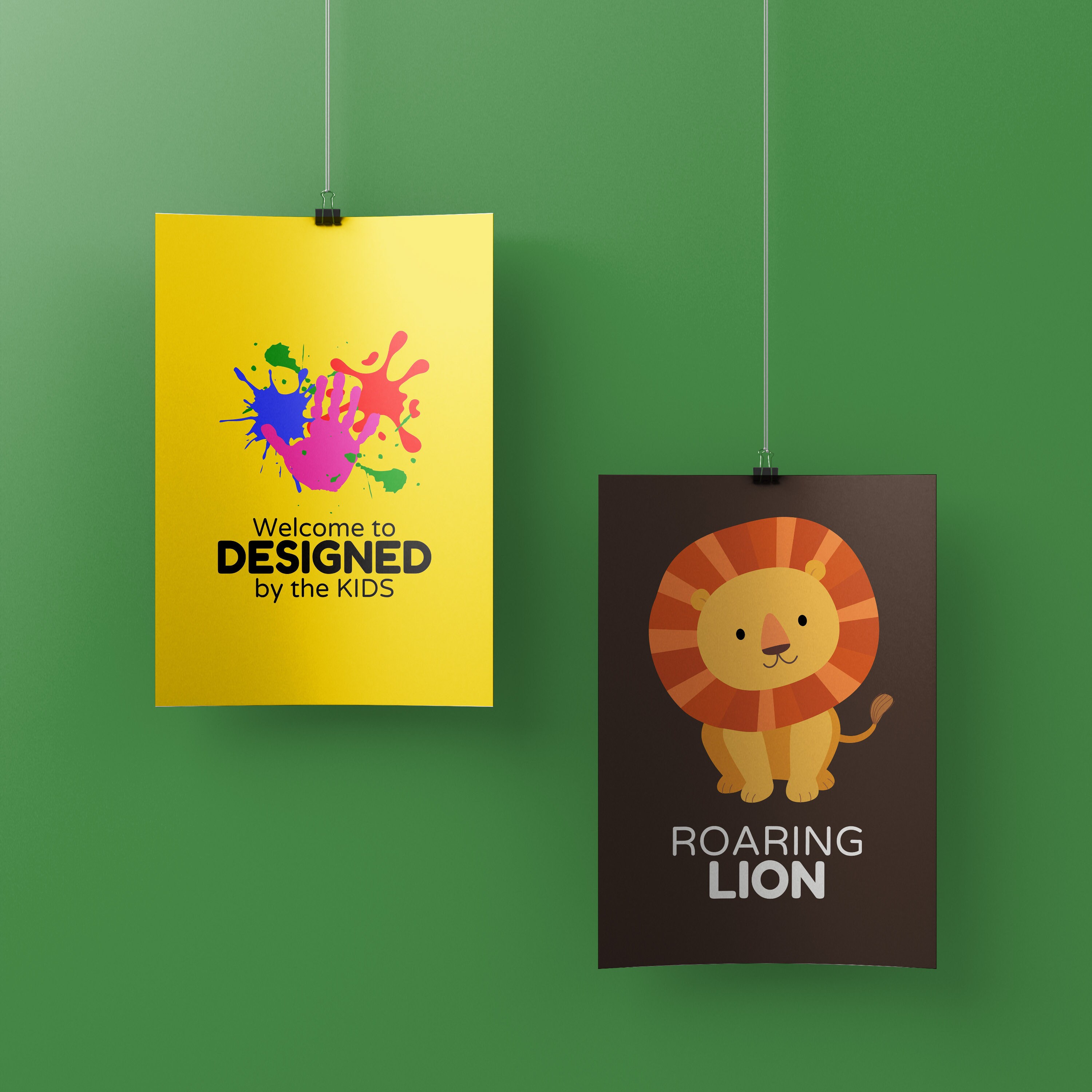 Roaring Lion Print, Cute Lion Poster for Safari-themed Room, Animal ...