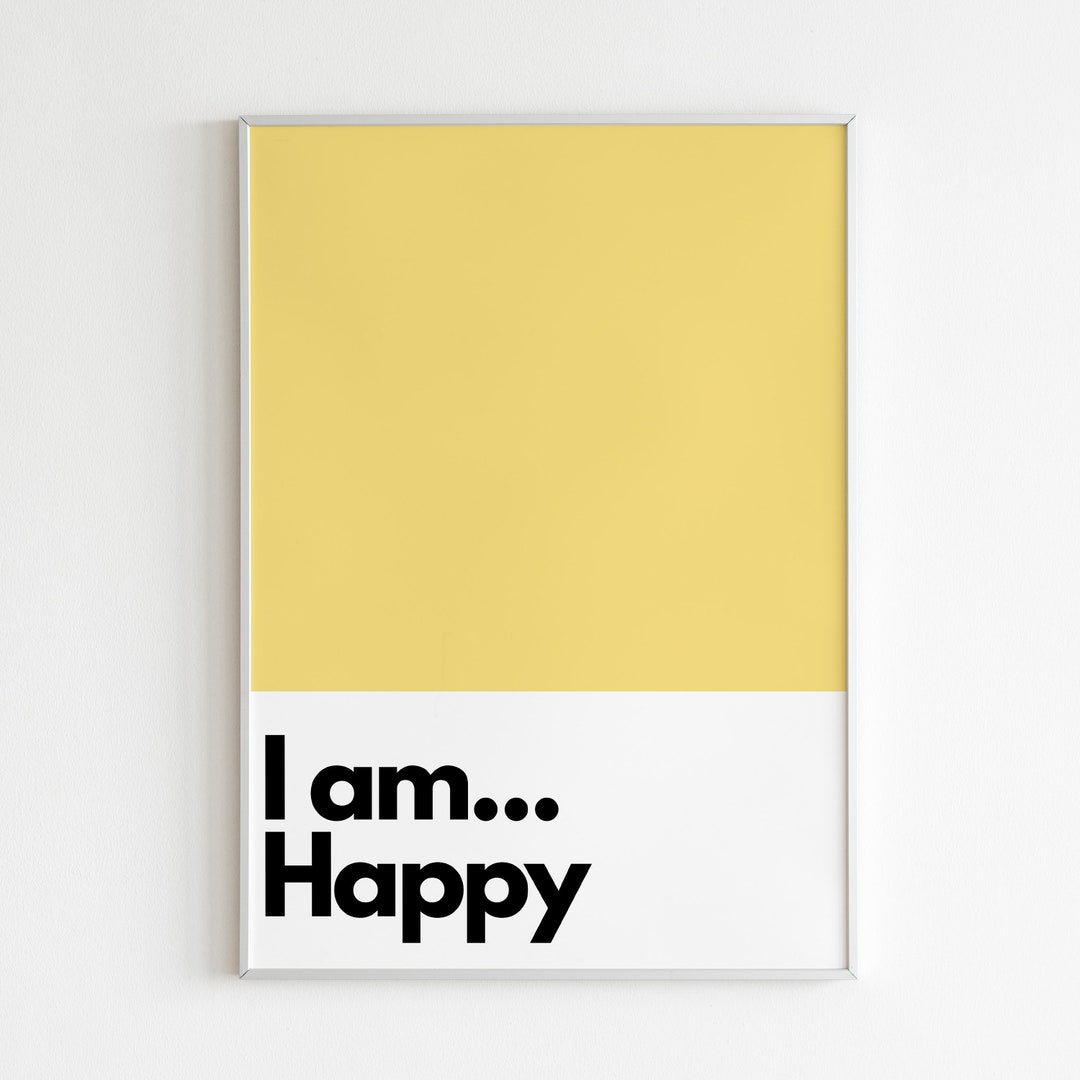 I Am Happy Print | Wall Art, Gallery Wall, Colourful Print, Kids ...