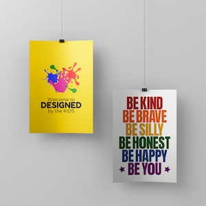Be Kind, Be Brave, Be Silly, Be Honest, Be Happy, Be You Rainbow Print ...