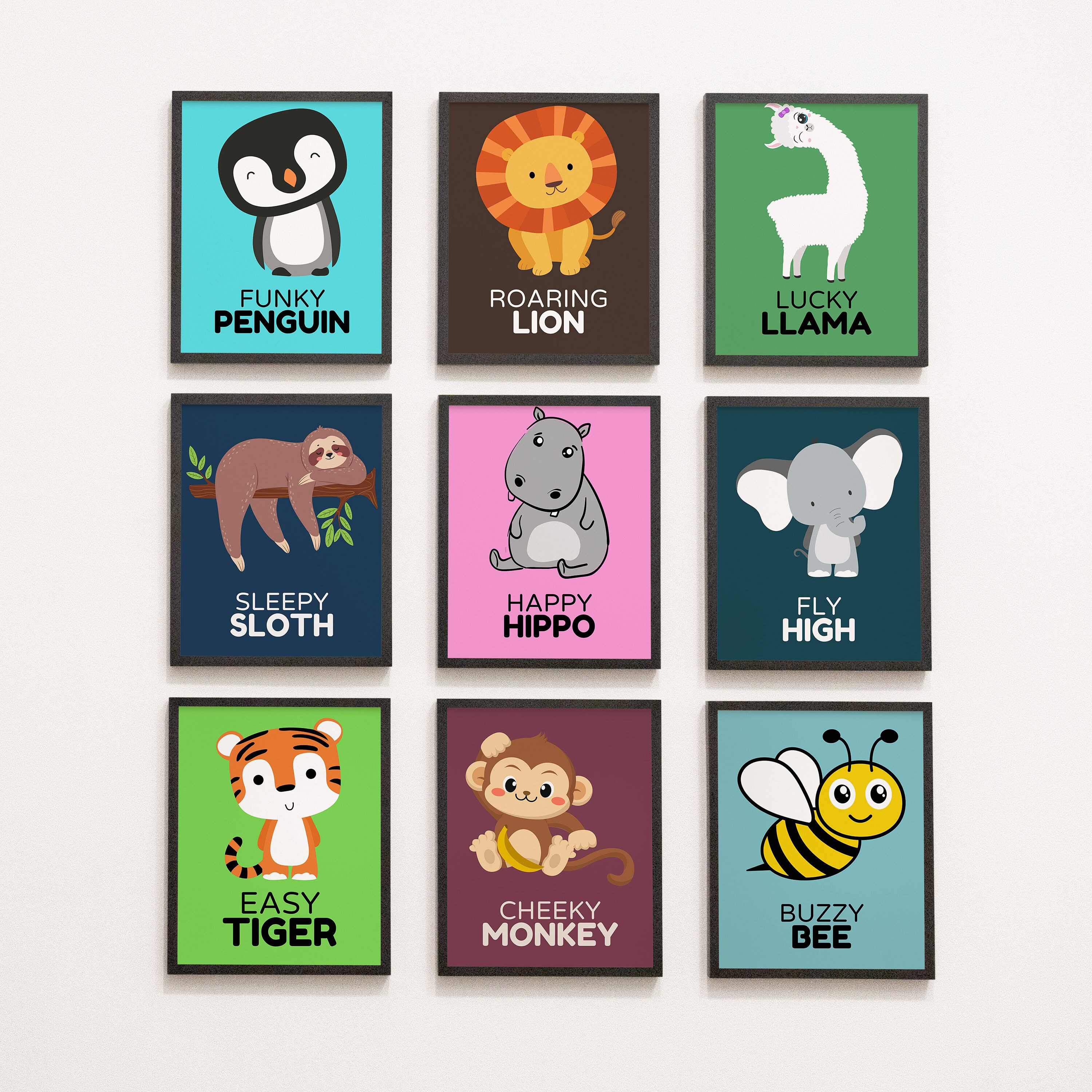 Roaring Lion Print, Cute Lion Poster for Safari-themed Room, Animal ...