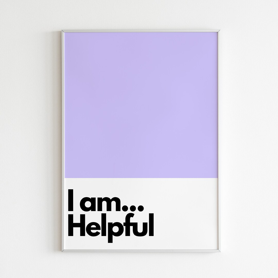 I Am Helpful Print | Wall Art, Gallery Wall, Colourful Print, Kids ...