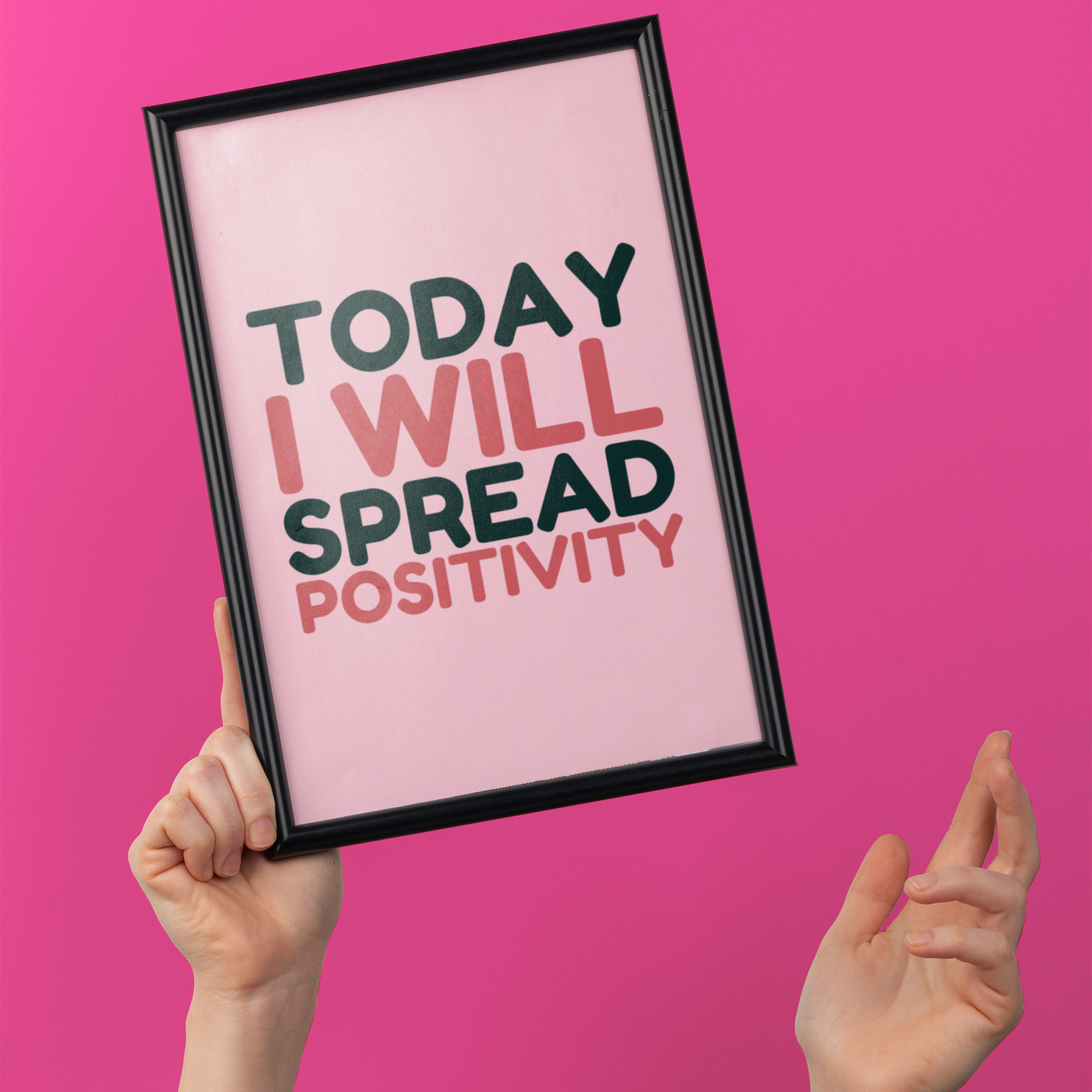 Spread Positivity Print Wall Art Gallery Wall Motivational - Etsy