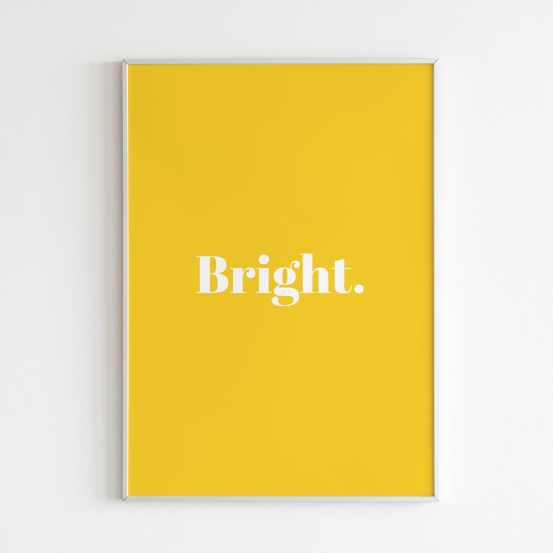 Bright Yellow Print With Classic Font, Promoting Happiness and Energy ...