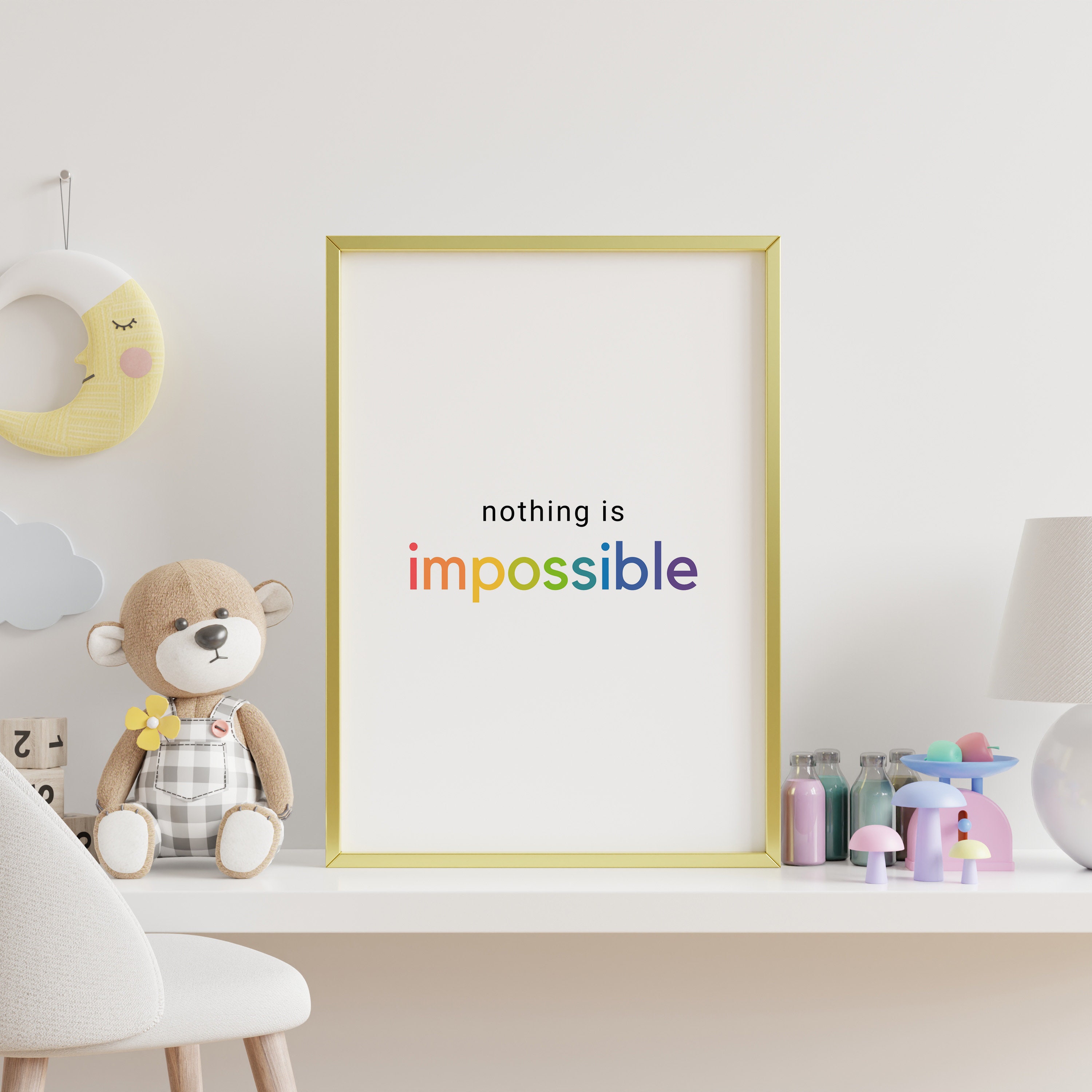 Printable Nothing is Impossible Motivational Quote Wall Art, Ready to ...