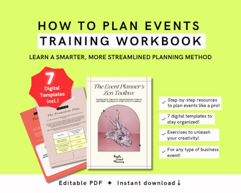 How to PLAN EVENTS Training Workbook | Event Planning Templates, Guide ...