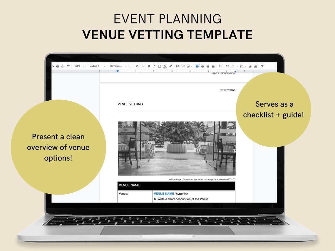 Venue Vetting Template for Event Planners & Marketers // Event - Etsy