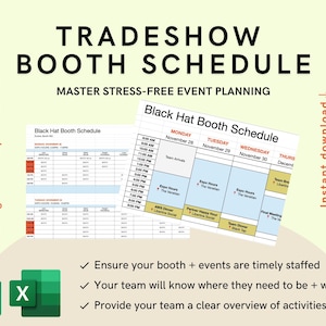 TRADESHOW CONFERENCE SCHEDULE Template for Trade Show Staffing, Booth ...