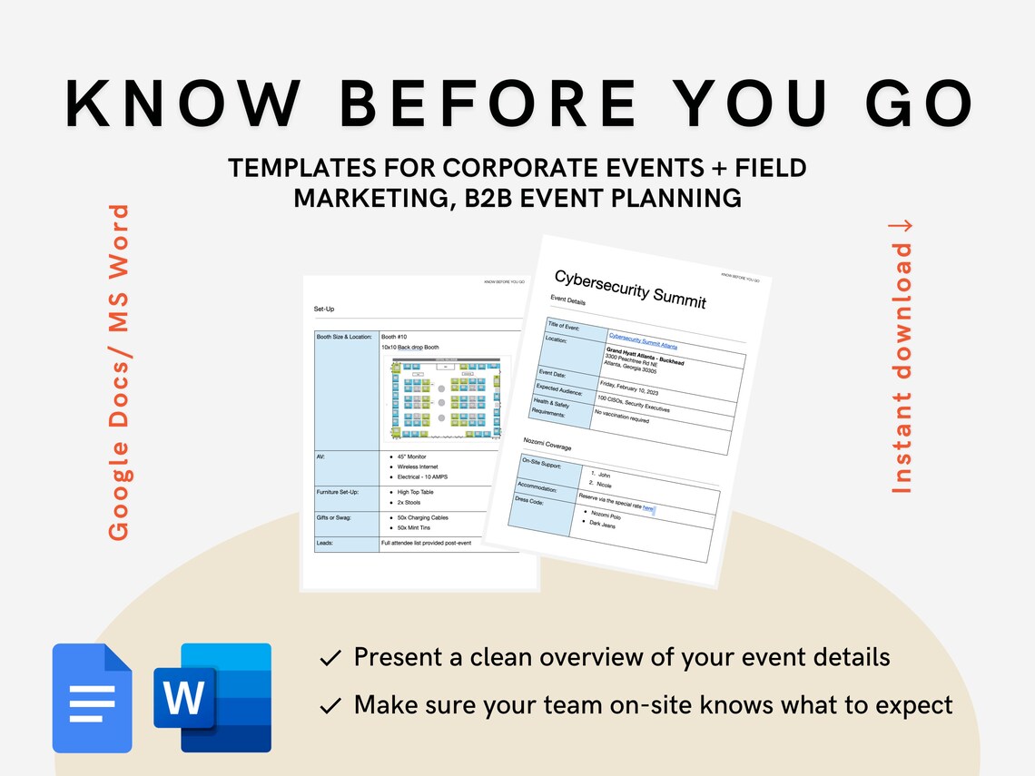 EVENT OVERVIEW Template, Know Before You Go | Event Summary for Event ...
