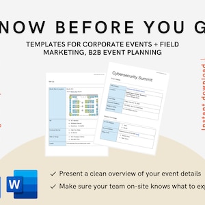 EVENT OVERVIEW Template, Know Before You Go | Event Summary for Event ...