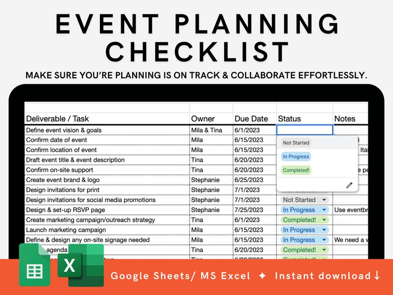 EVENT PLANNING CHECKLIST Template for Project Management, Event ...