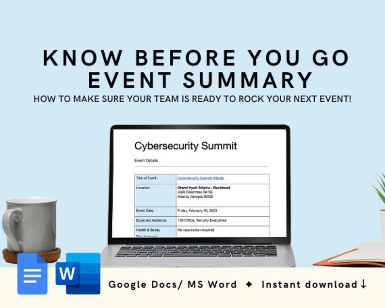 EVENT OVERVIEW Template, Know Before You Go | Event Summary for Event ...