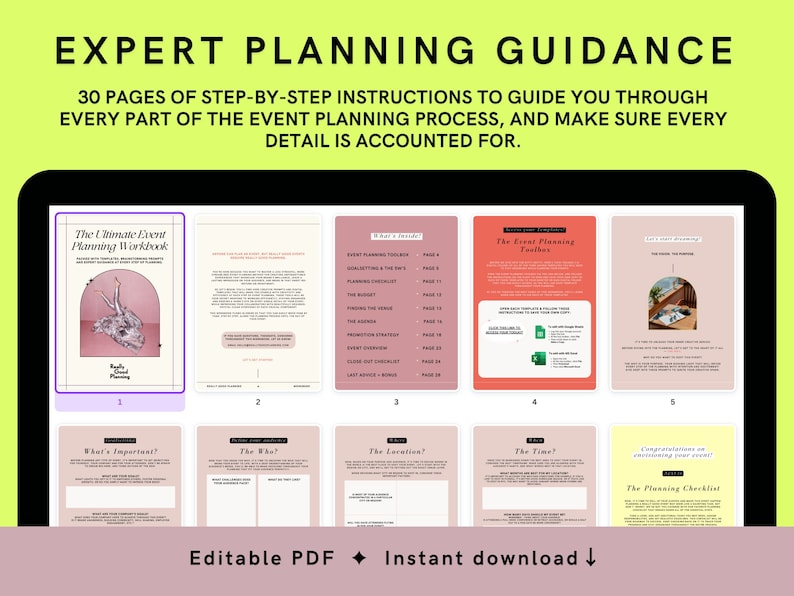 How to PLAN EVENTS Training Workbook | Event Planning Templates, Guide ...