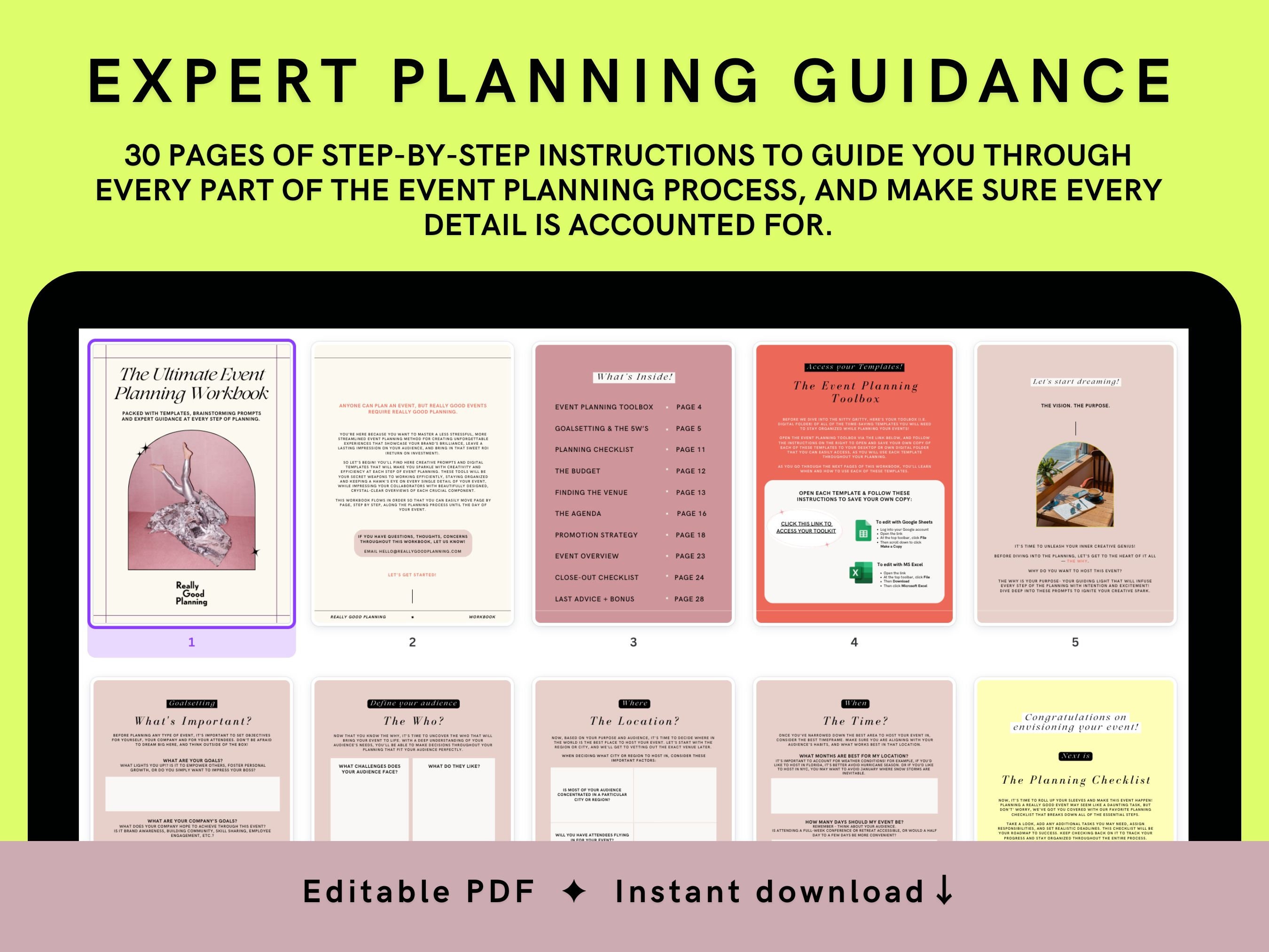 How to PLAN EVENTS Training Workbook | Event Planning Templates, Guide ...