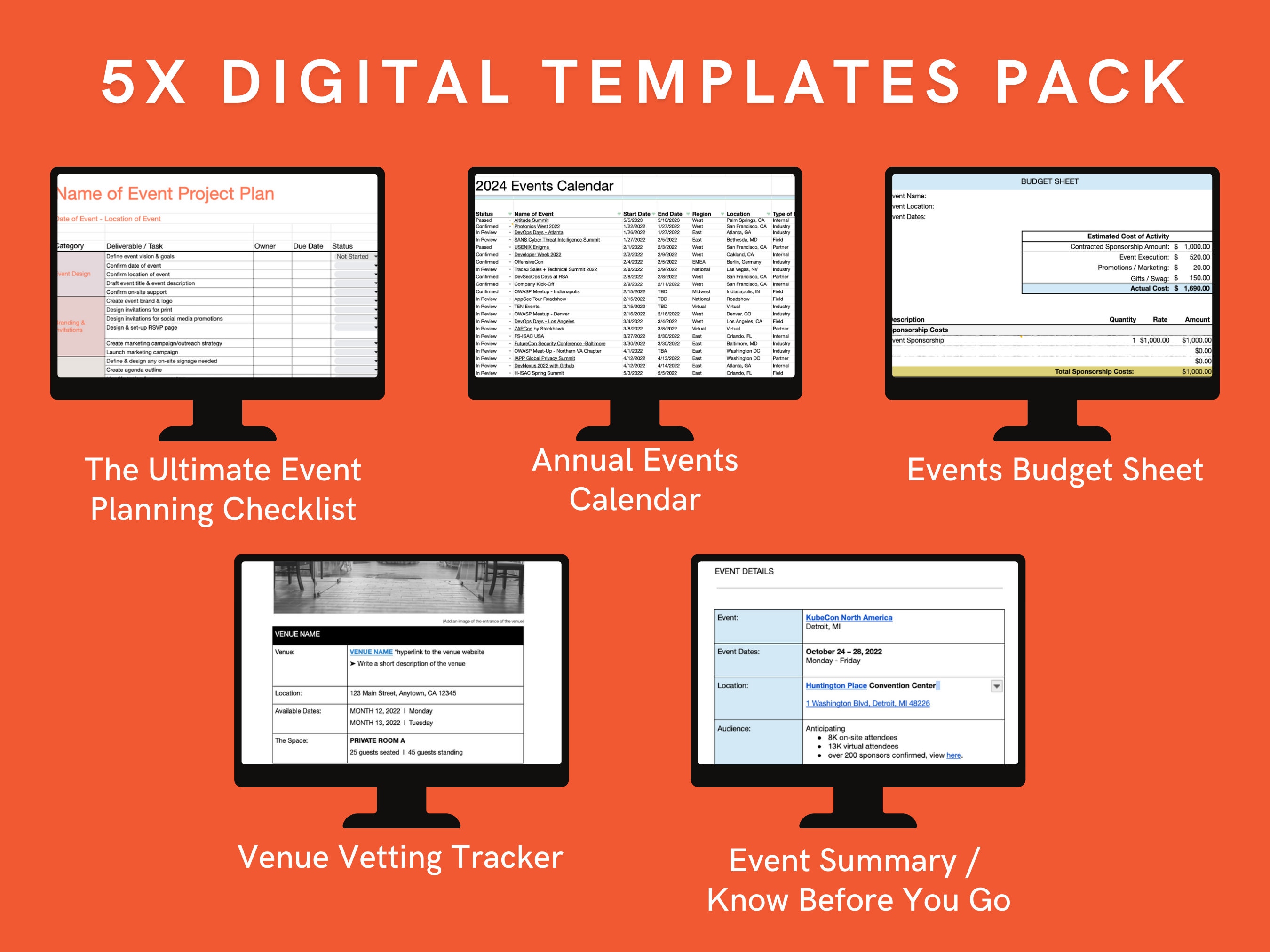EVENT PLANNING TEMPLATES Toolkit | an All-in-one Event Planners Toolkit ...