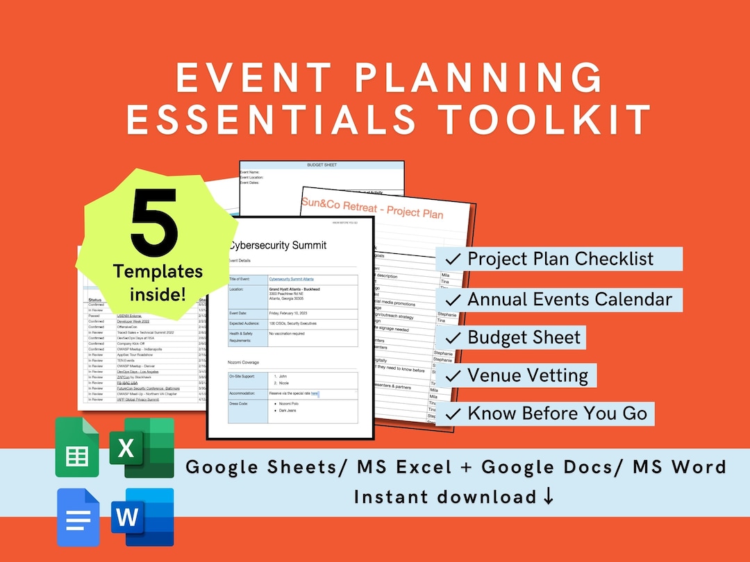 EVENT PLANNING TEMPLATES Toolkit | an All-in-one Event Planners Toolkit ...