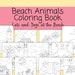 Beach Animals Coloring Book, Color Pets Cats Dogs Beach Scenes, Print ...