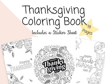 Printable Thanksgiving Coloring Pages Fall Coloring Pages - Etsy UK
