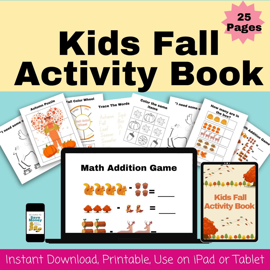 Fall Activity Book, Fall Fun for Kids and Adults, Fun Fall Activities ...