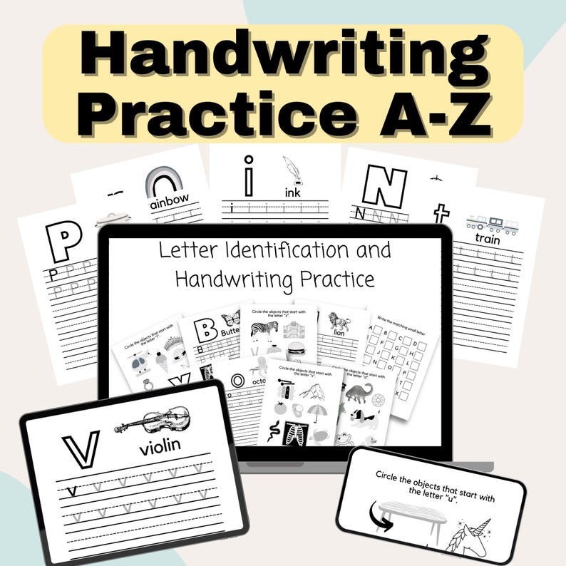 Handwriting Practice Sheets for Kids, A-Z Handwriting Practice, Writing ...