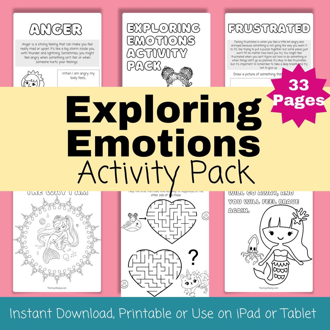 Kids' Emotion Exploration Pack Activity & Coloring Sheets for SEL ...