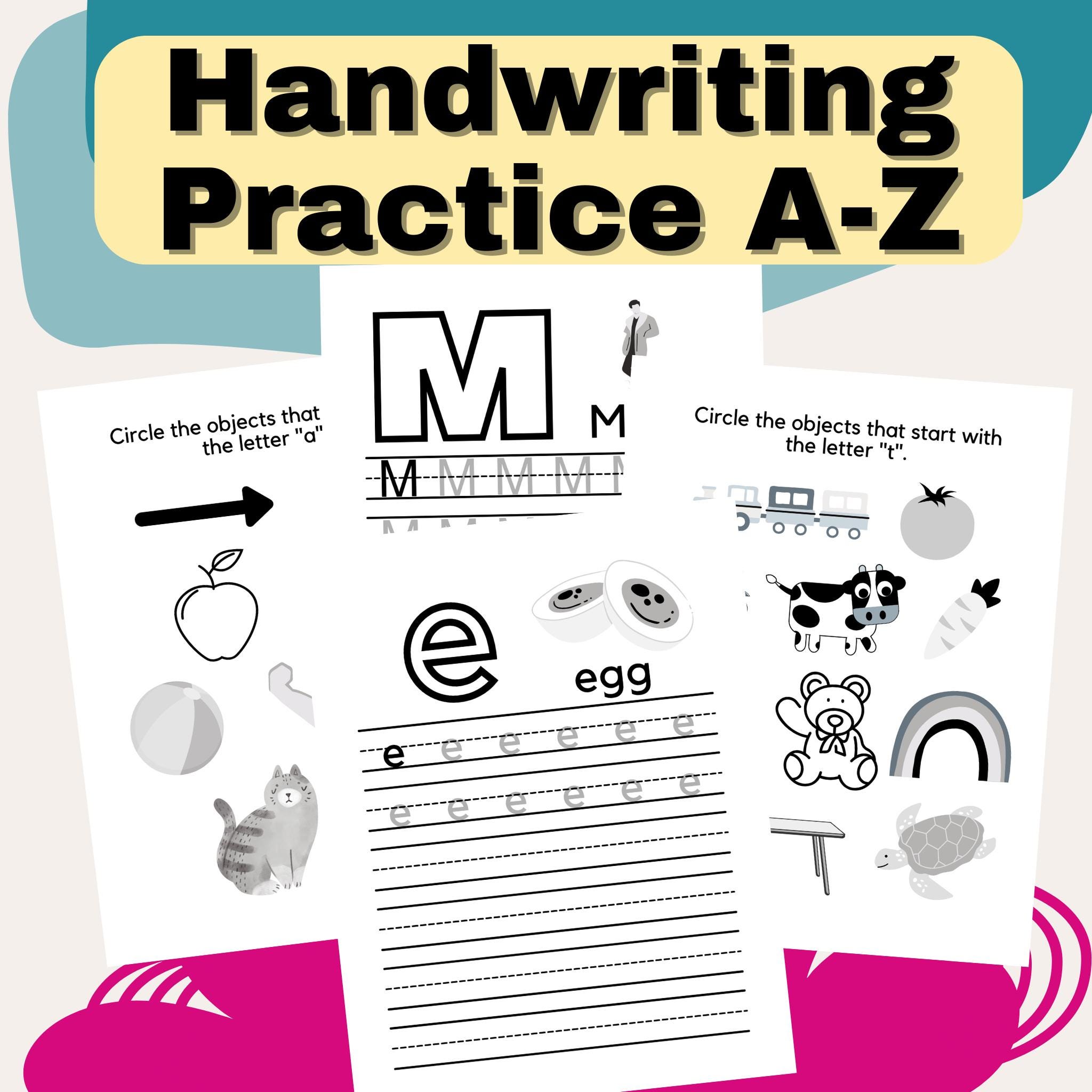 Handwriting Practice Sheets for Kids, A-Z Handwriting Practice, Writing ...